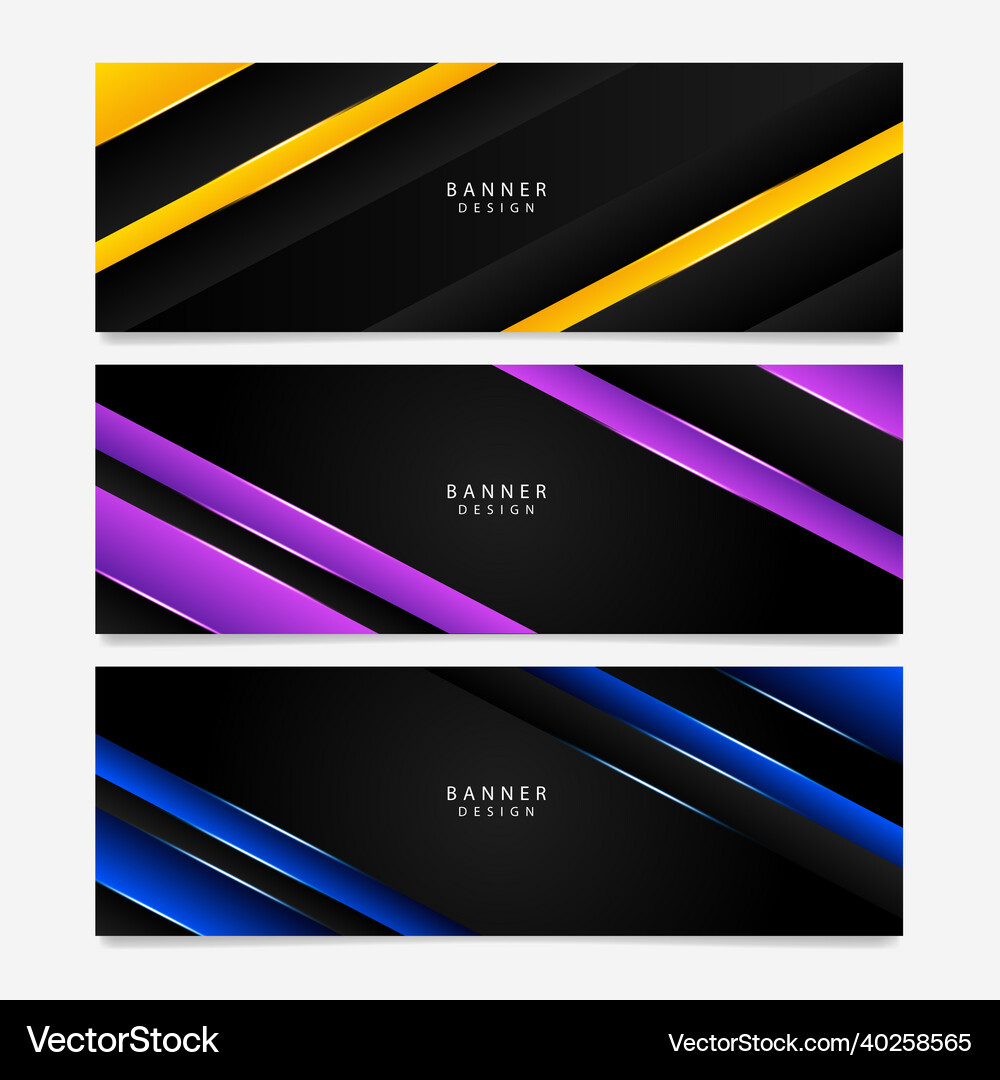 Colorful web banner with wave shapes collection Vector Image