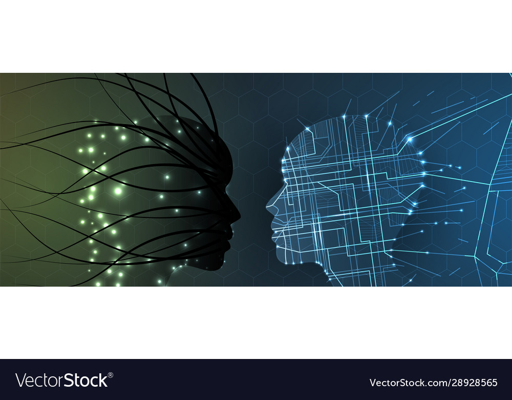 Conceptual technology artificial intelligence Vector Image