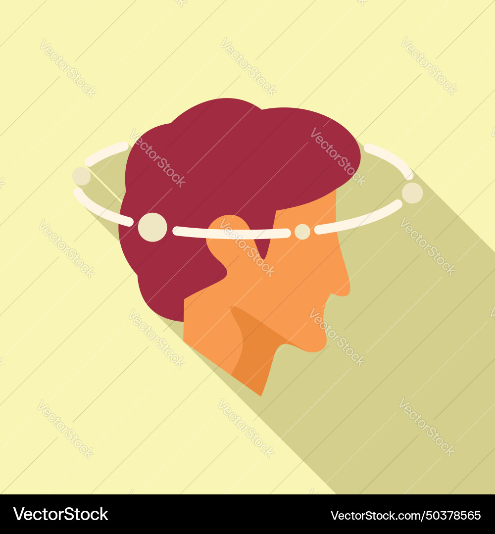 Head migraine icon flat expression adult Vector Image