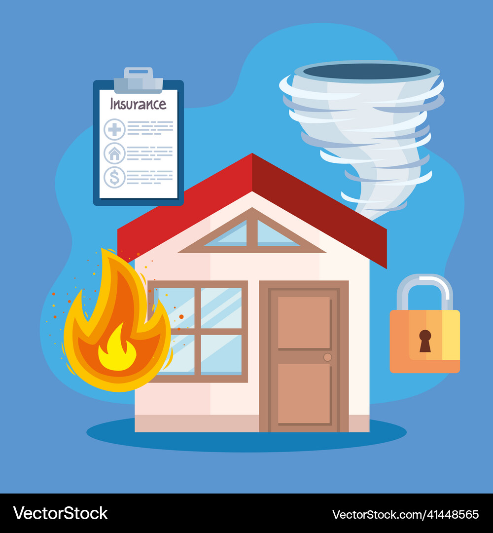 Home and insurance icons Royalty Free Vector Image