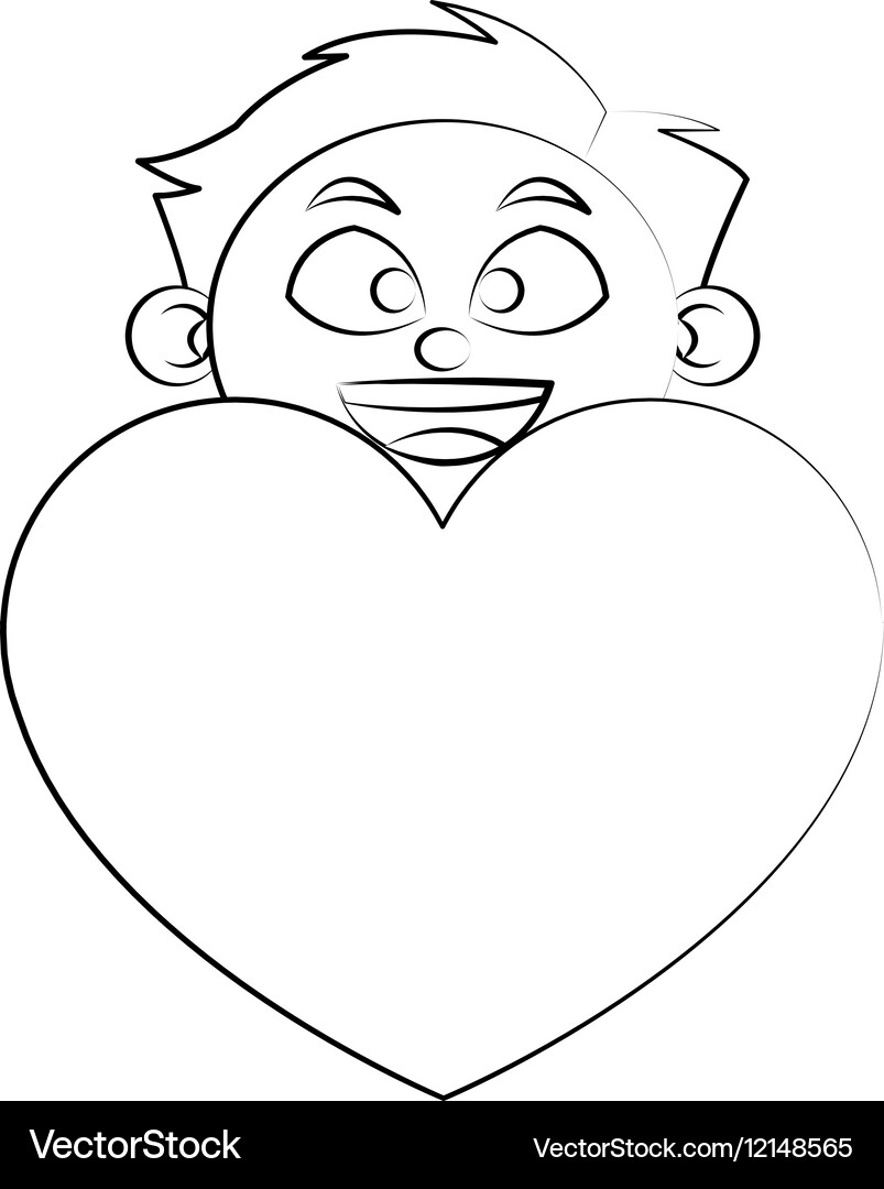 Isolated heart gift and boy design Royalty Free Vector Image