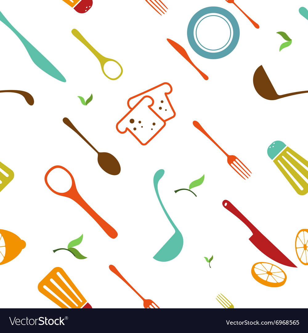 Kitchen seamless pattern Royalty Free Vector Image