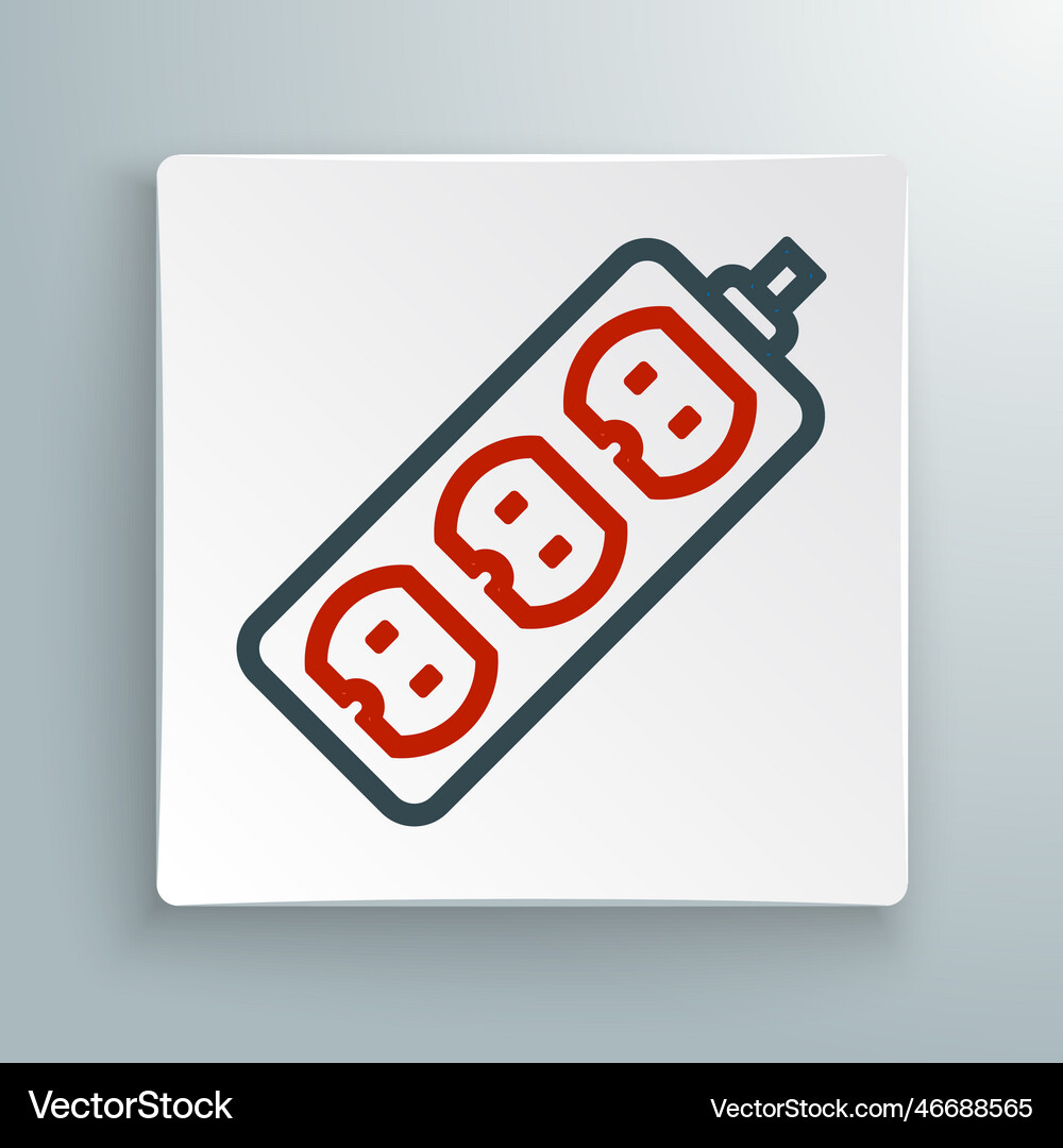 Line electric extension cord icon isolated Vector Image