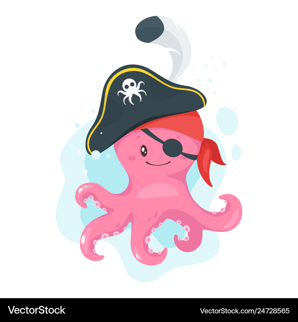 Octopus cartoon style baby character Royalty Free Vector