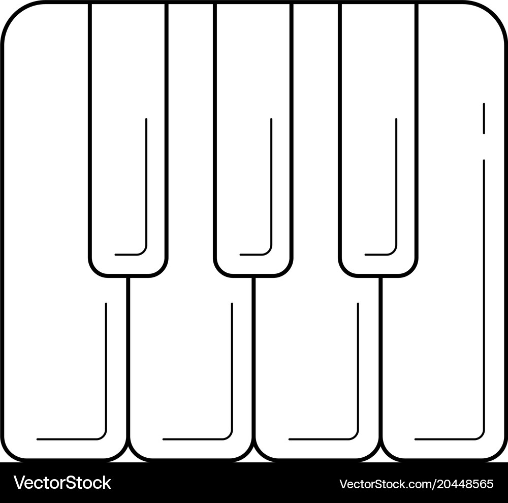 Piano keys line icon Royalty Free Vector Image
