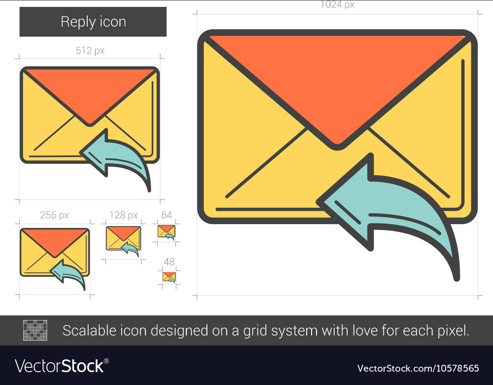Reply line icon Royalty Free Vector Image - VectorStock