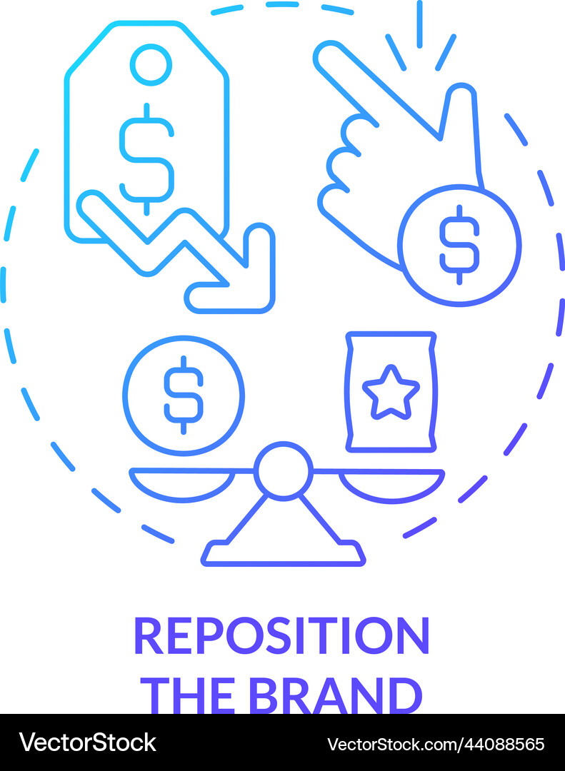 Reposition brand blue gradient concept icon – Royalty-Free Vector ...