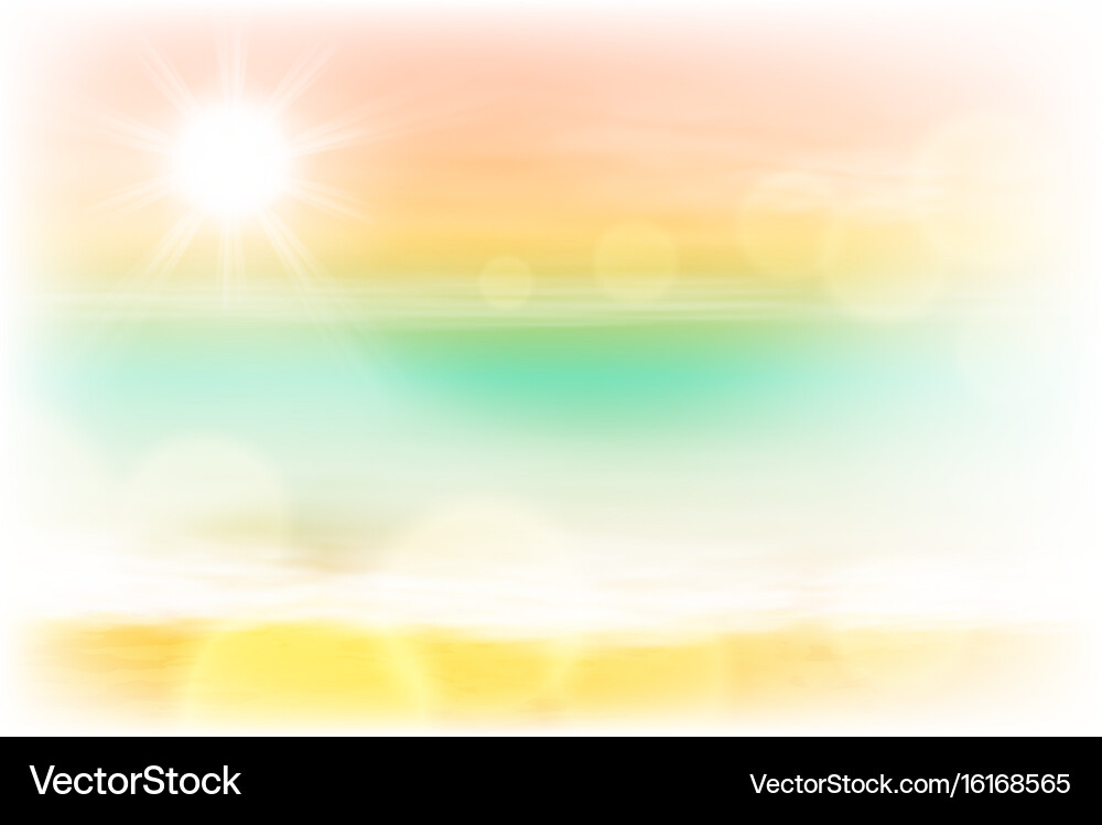 Sea sunset with the sun light on lens Royalty Free Vector