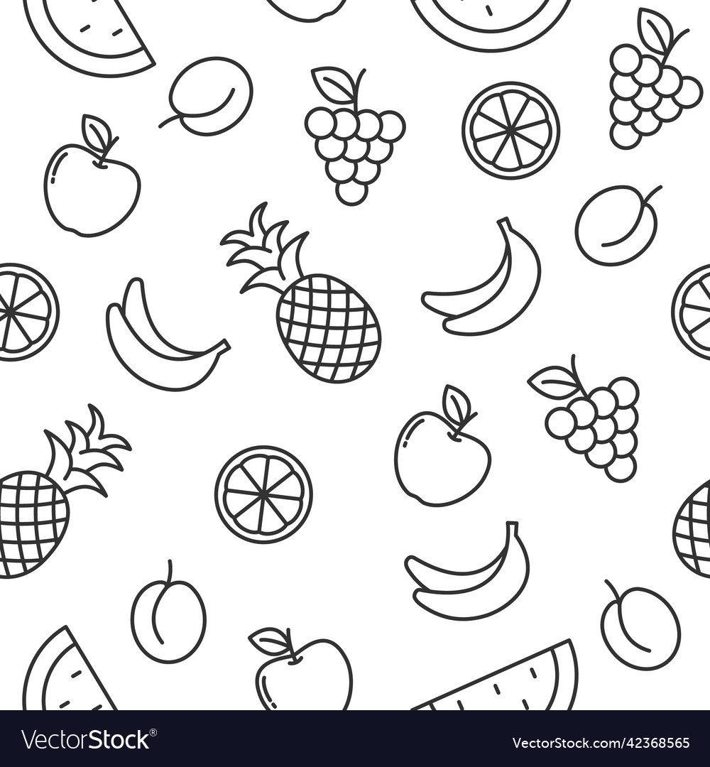 Seamless pattern with outline icons Royalty Free Vector