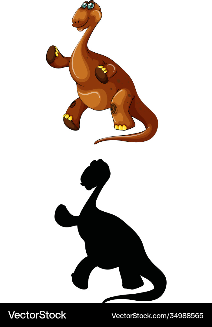 Set dinosaur cartoon character and its Royalty Free Vector