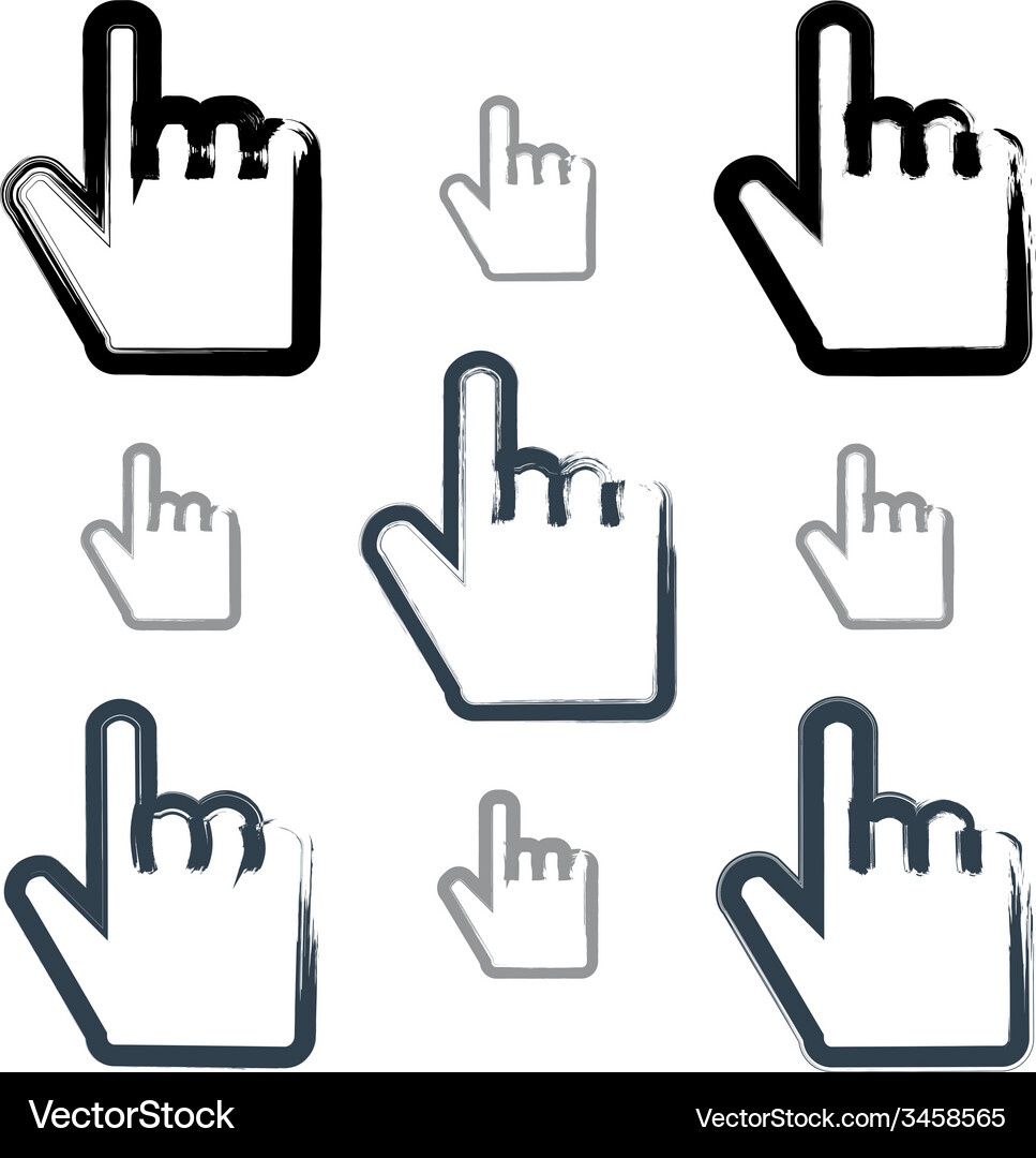 Set of point hand gestures created with real Vector Image