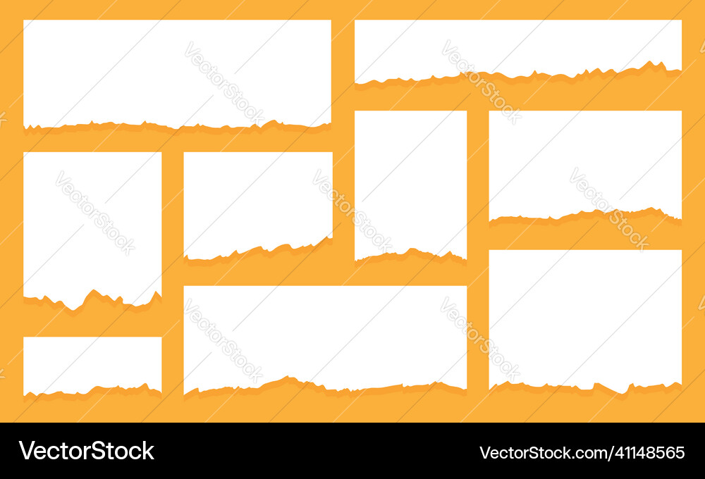 Set of torn ripped paper sheets texture Royalty Free Vector