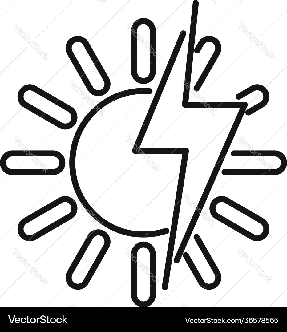Solar energy icon outline style Royalty Free Vector Image