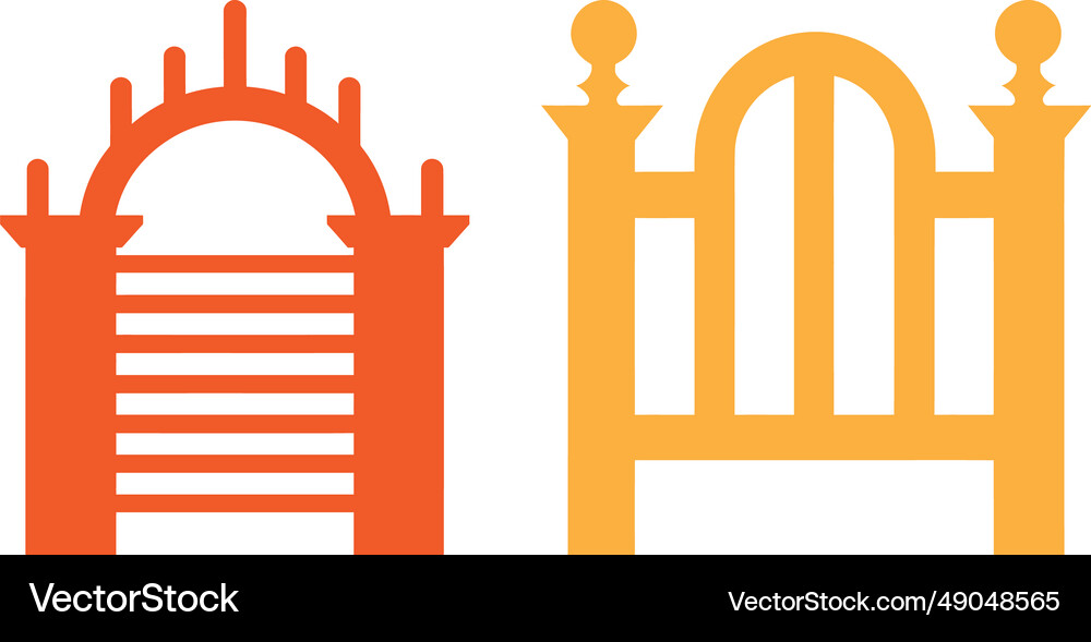 Welcoming portals icon set for gate graphics Vector Image