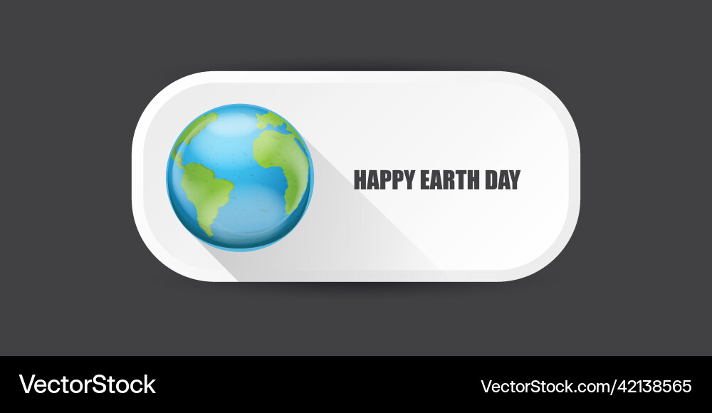 World earth day horizontal banner with earth globe