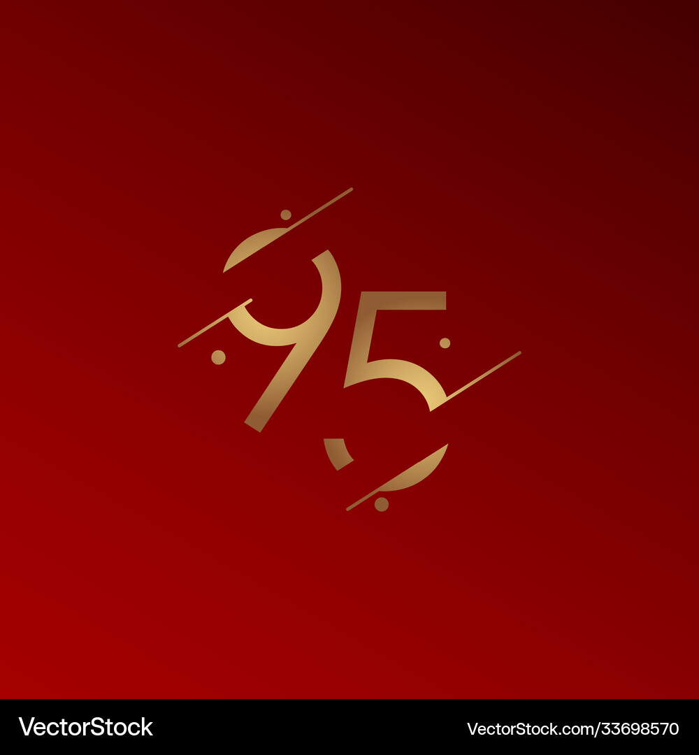 95 years anniversary celebration elegant number Vector Image