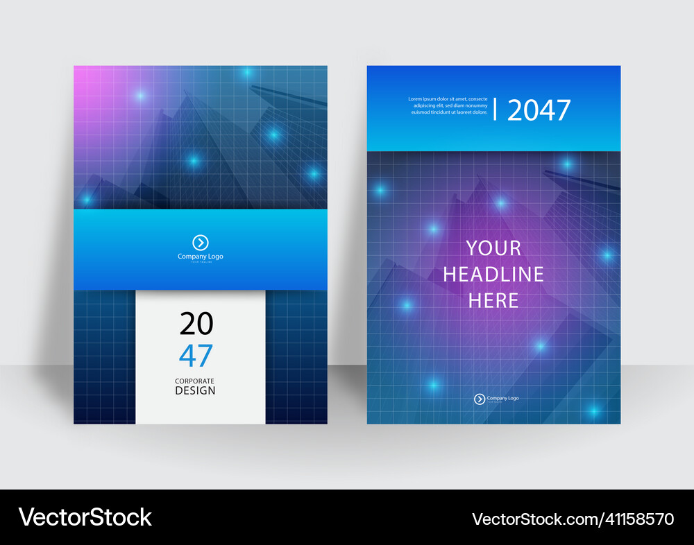 Abstract technology cover with network and images Vector Image