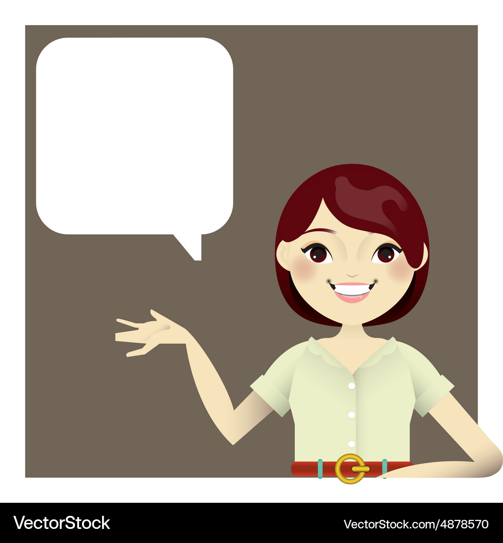 An a girl with empty hand Royalty Free Vector Image