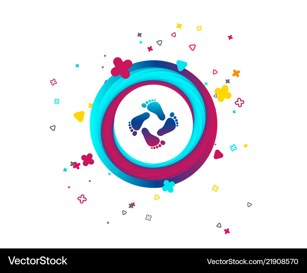 Baby footprints icon child barefoot steps Vector Image