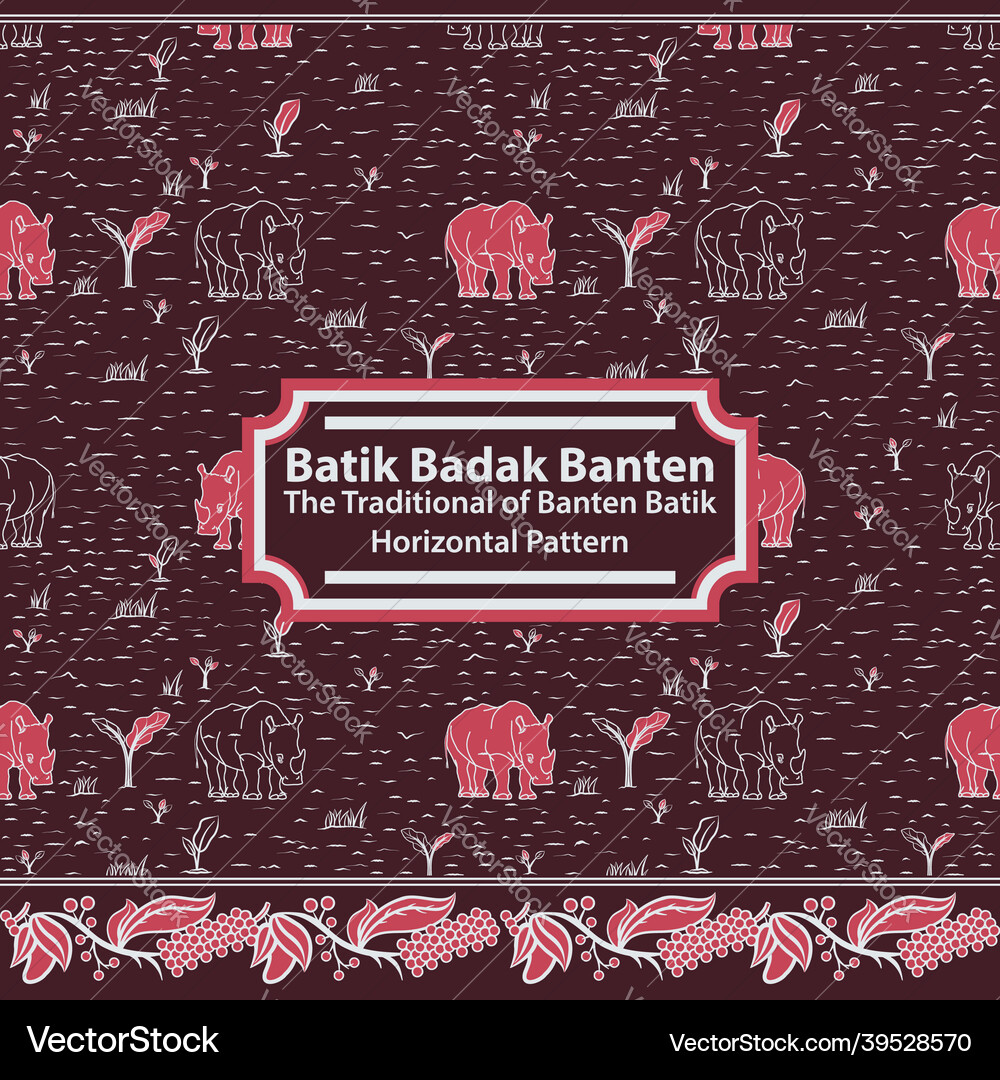 Batik badak banten - the traditional Royalty Free Vector