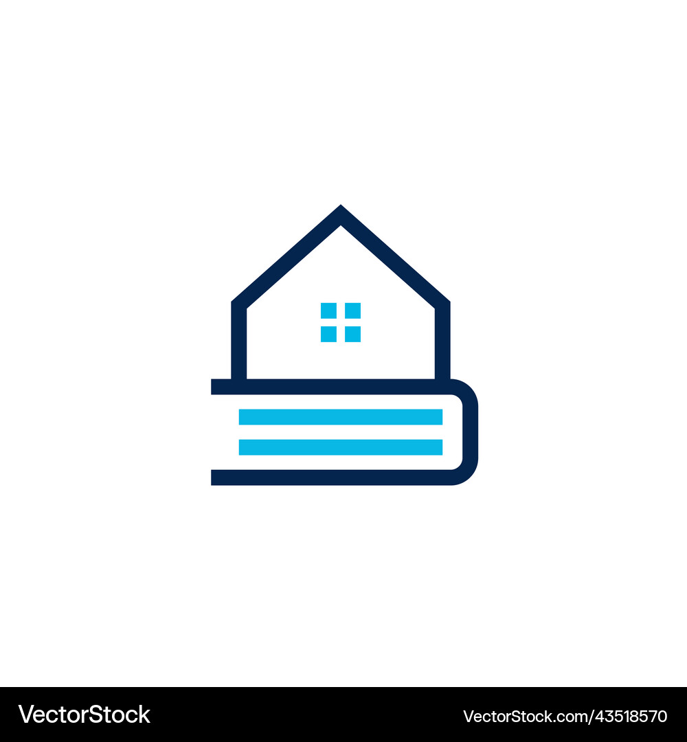 Book house home library logo icon Royalty Free Vector Image