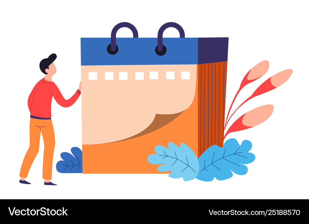 Calendar or organizer time planing and management Vector Image