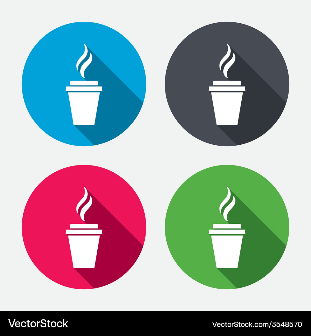 Coffee glass sign icon hot button Royalty Free Vector Image