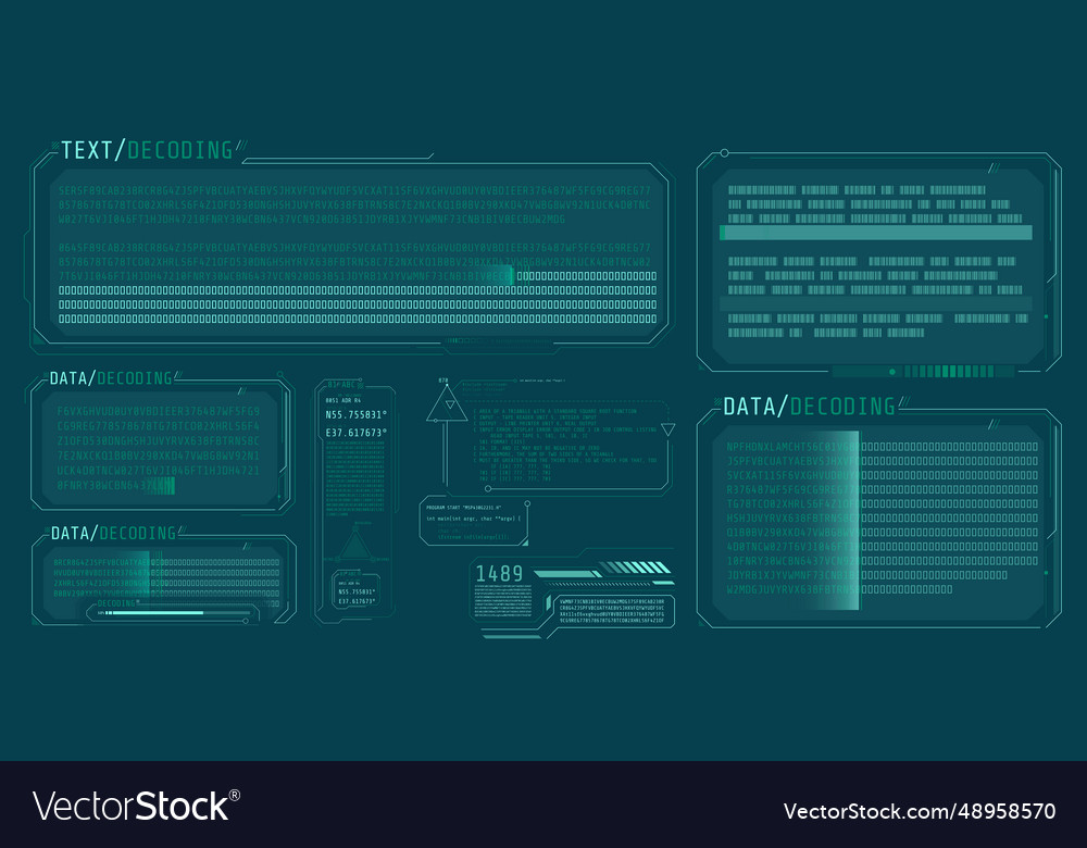 Hud interface design for decoding big data Vector Image