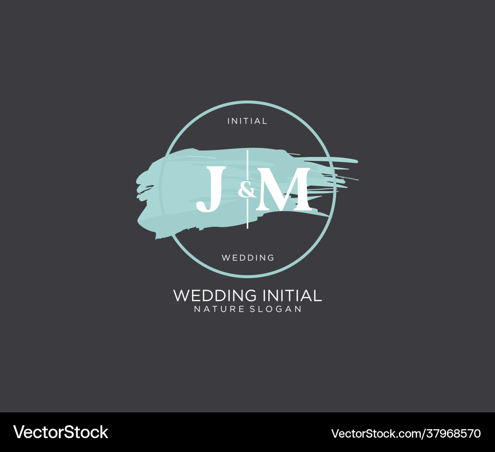 Initial jm letter beauty logo handwriting Vector Image
