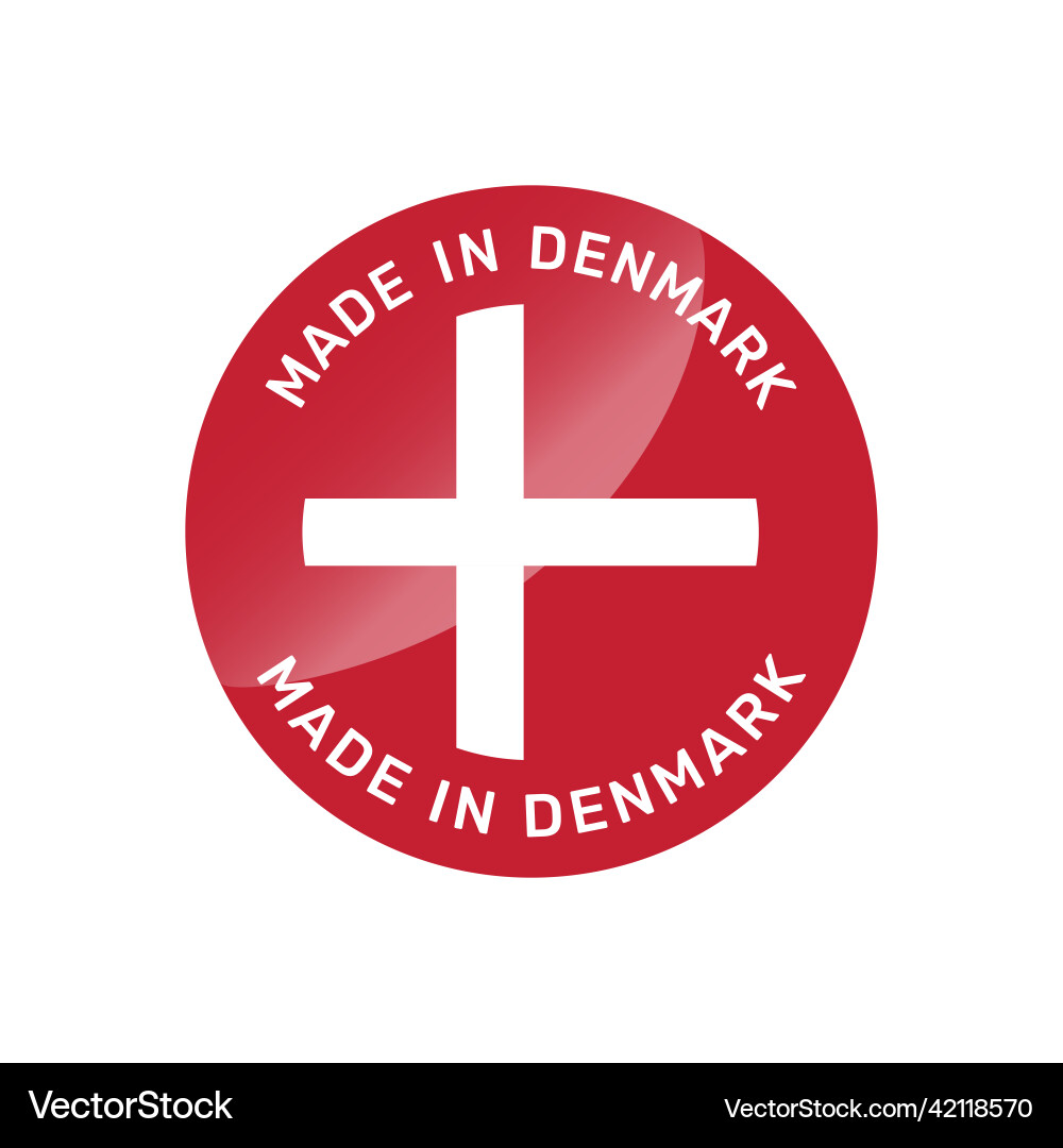 Made in denmark colorful badge Royalty Free Vector Image