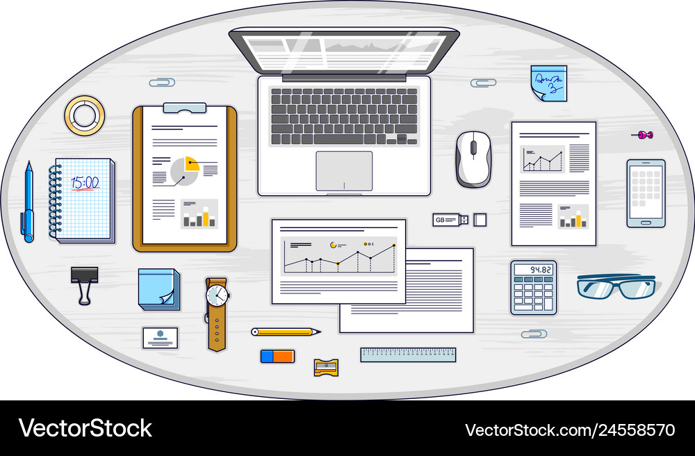 Office employee or entrepreneur work desk Vector Image