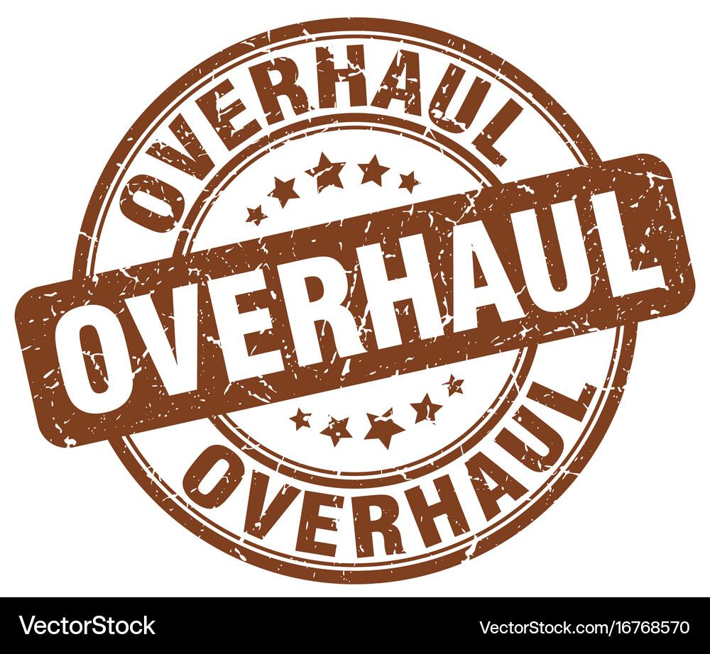 Overhaul brown grunge stamp Royalty Free Vector Image