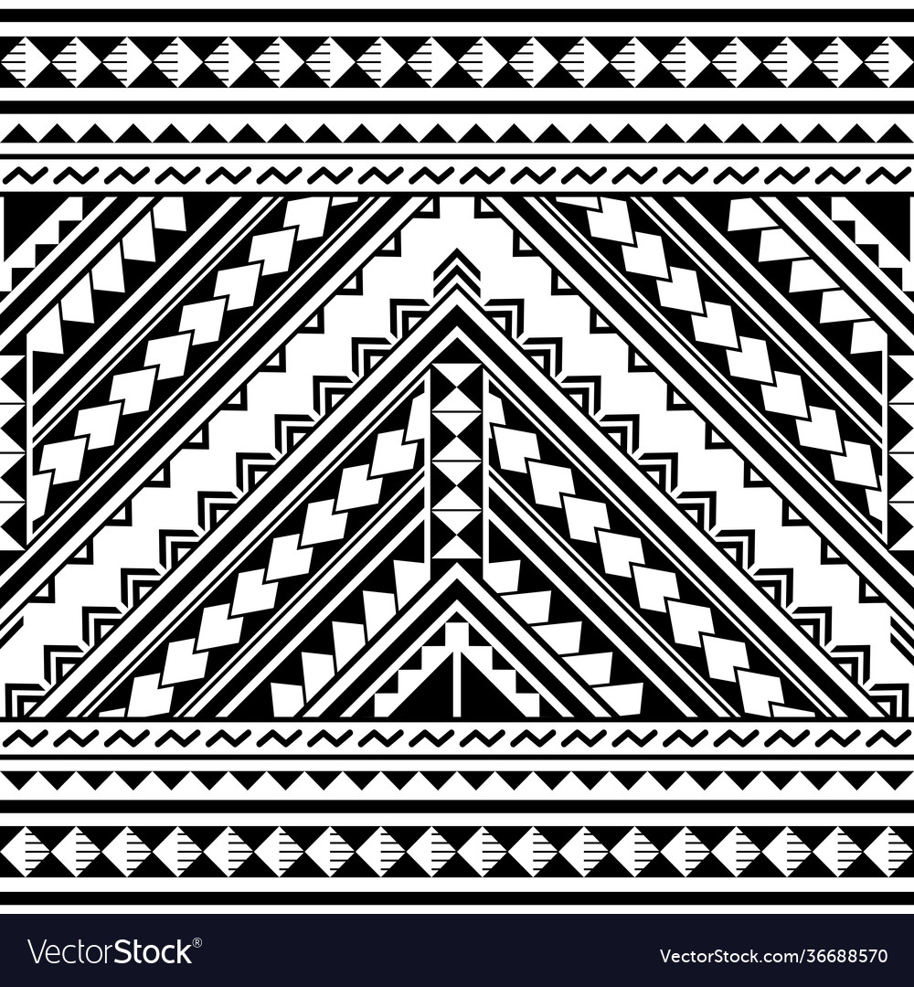 Polynesian geometric seamless pattern Royalty Free Vector