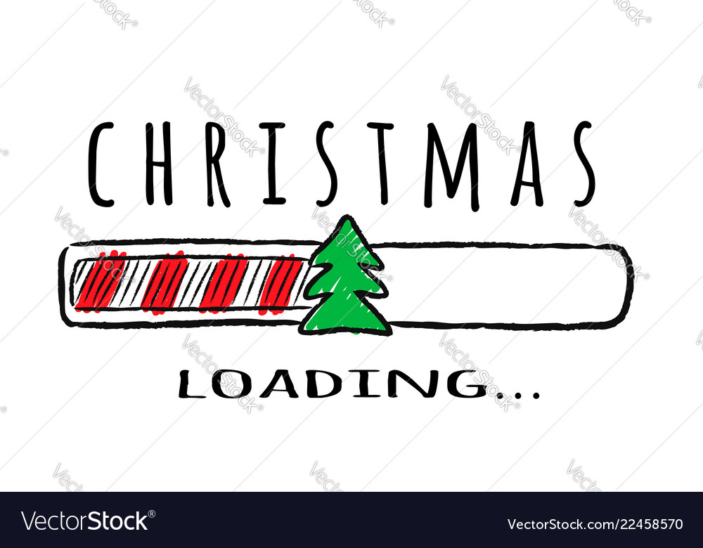 Progress bar with inscription - christmas loading Vector Image Progress bar with inscription - christmas loading Vector Image