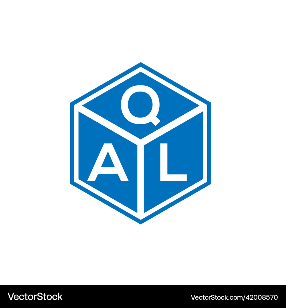 Qal letter logo design on black background Vector Image