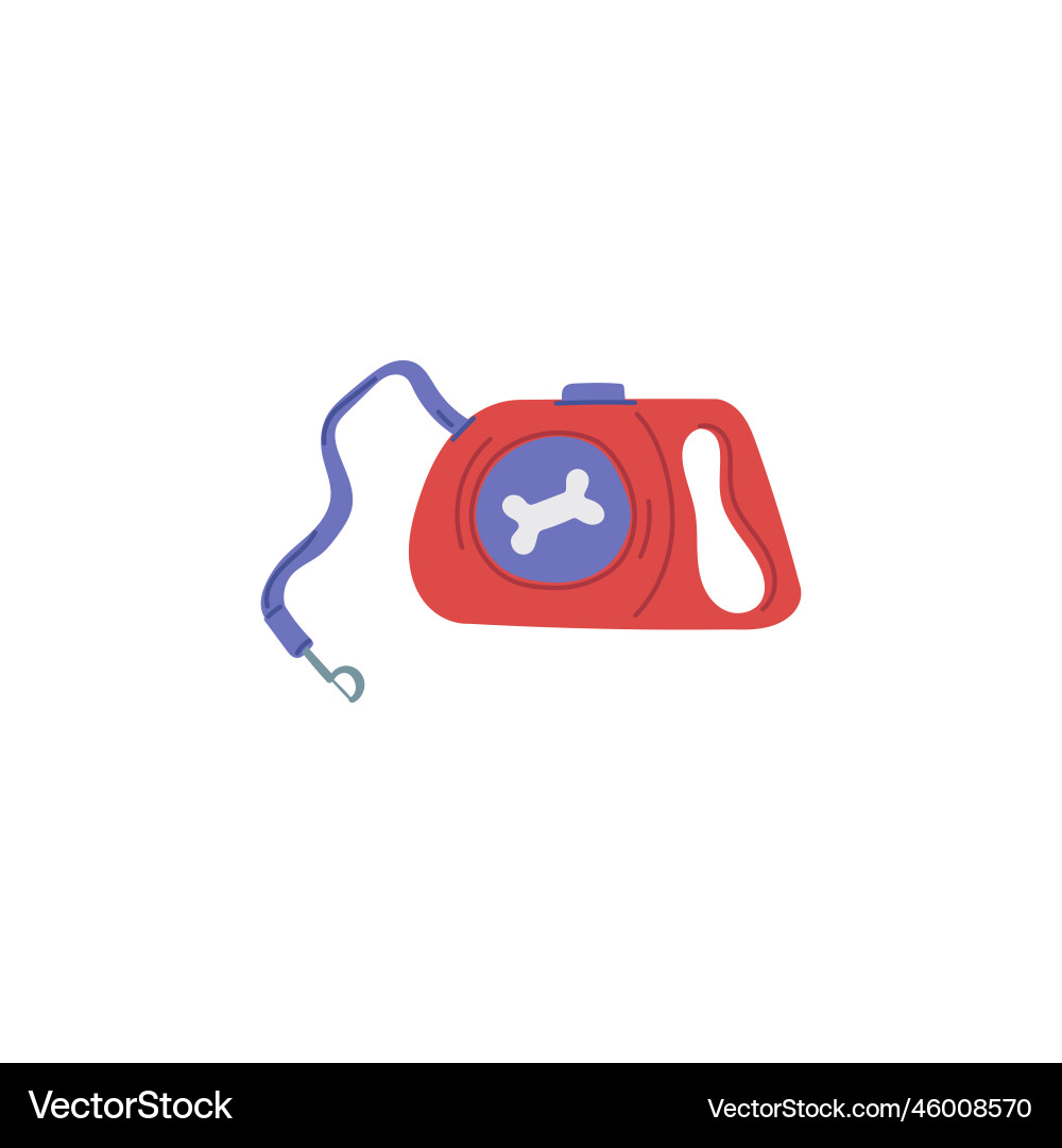 Retractable leash for walk with dog flat cartoon Vector Image