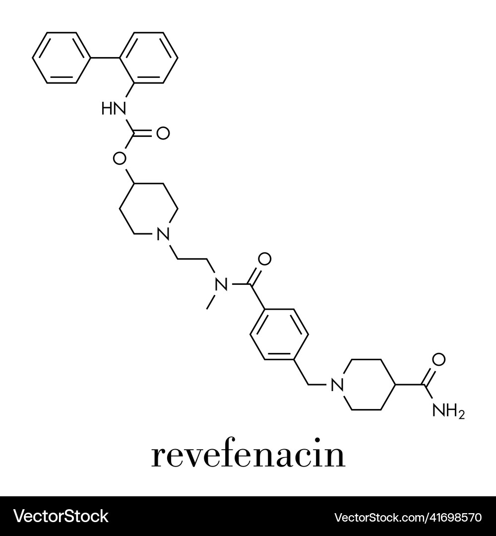 Revefenacin copd drug molecule skeletal formula Vector Image