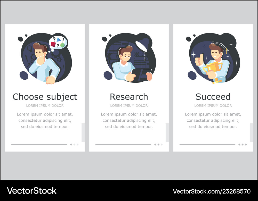 Steps for success study and life achievements and Vector Image