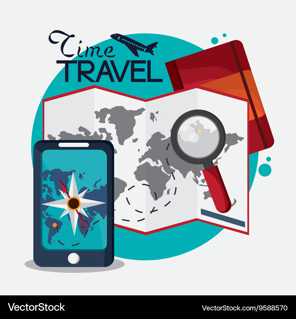 Trip icon set time to travel design Royalty Free Vector
