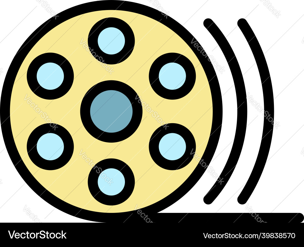 Video reel icon color outline Royalty Free Vector Image