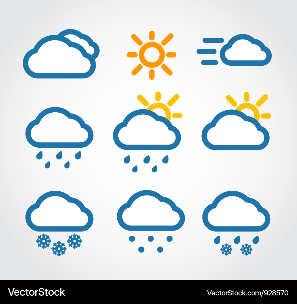 Weather conditon icons Royalty Free Vector Image