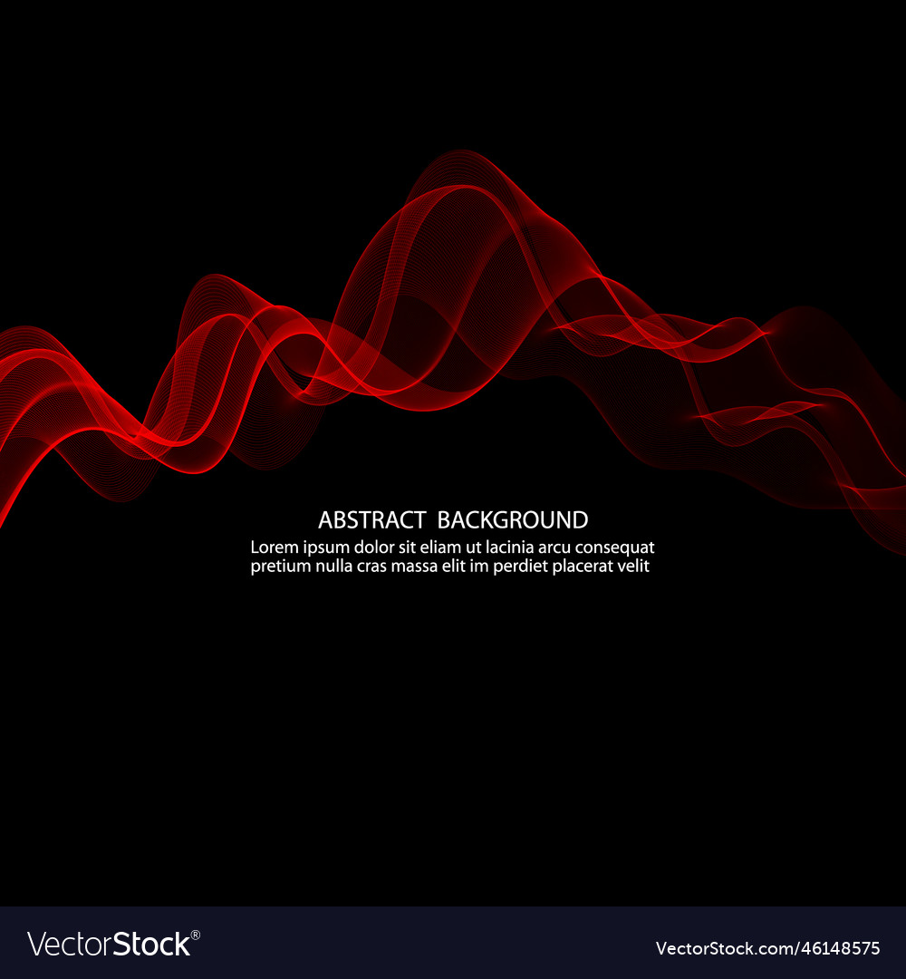 Abstract red wave transparent horizontal Vector Image