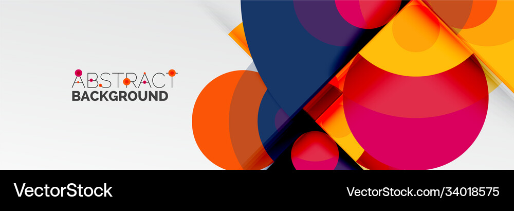 Bright color circles abstract round shapes and Vector Image