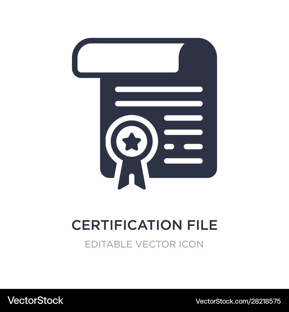 Certification File Icon Royalty Free Vector Image