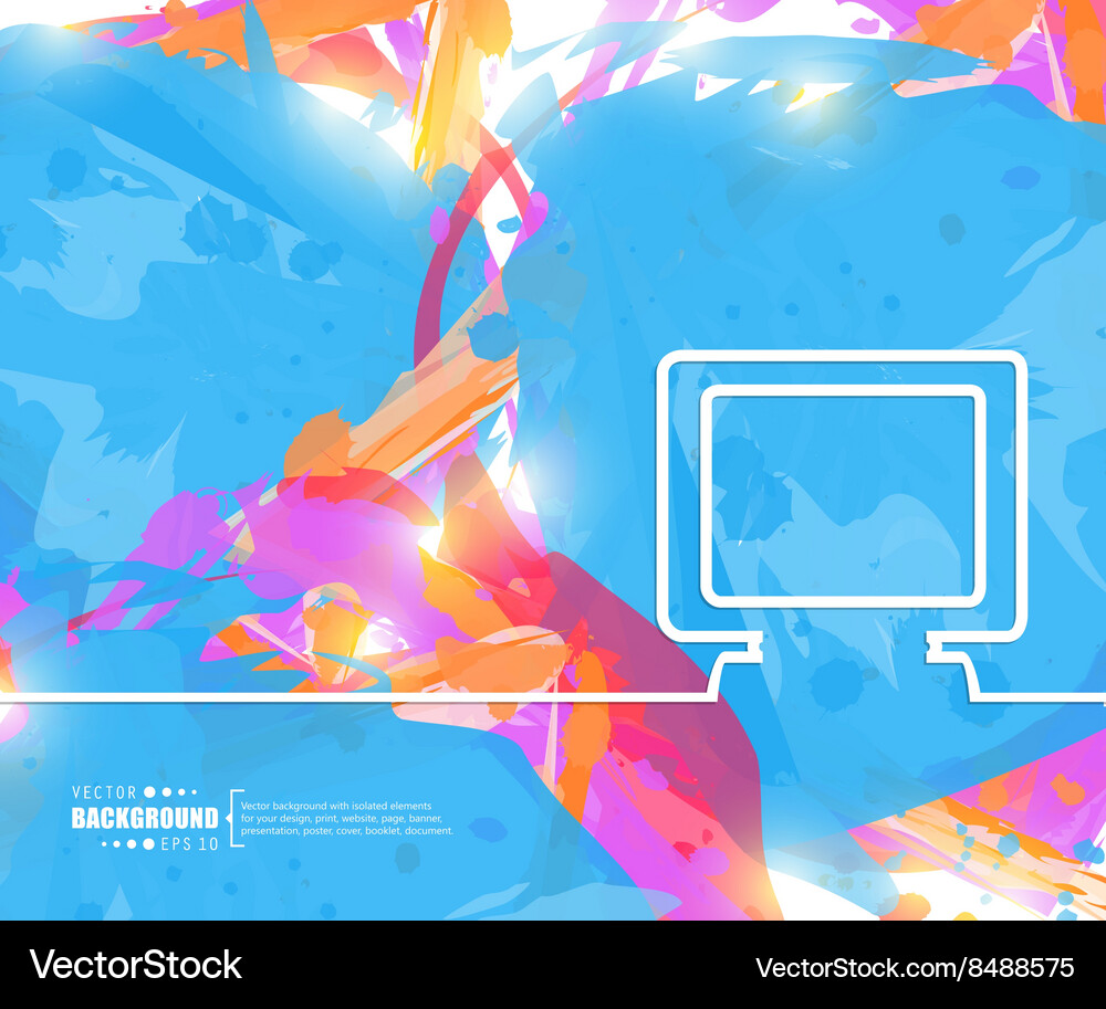 Creative monitor art template Royalty Free Vector Image