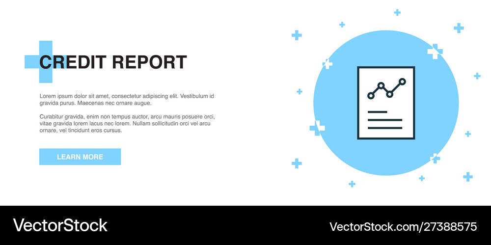 Credit report icon banner outline template Vector Image