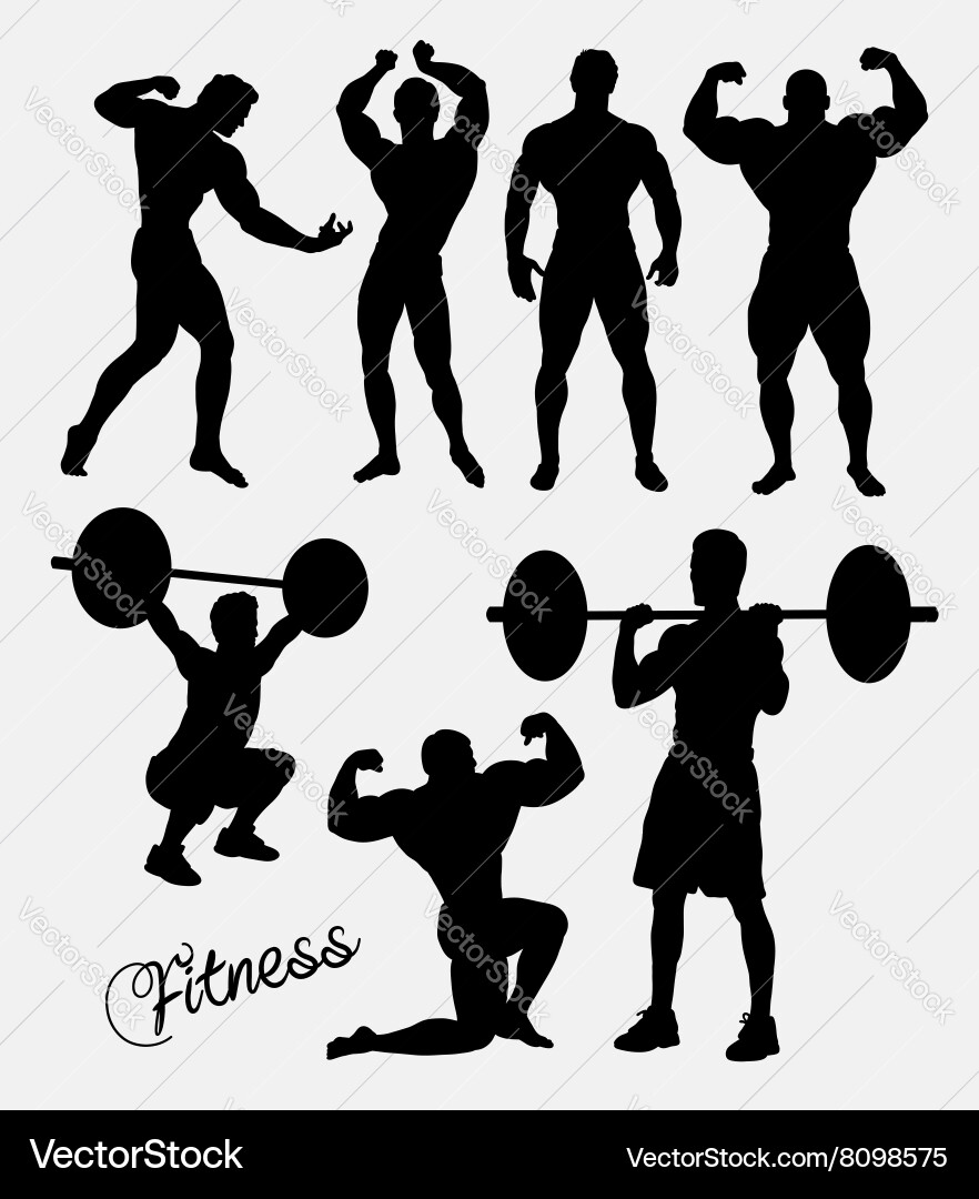 Fitness sport training silhouette Royalty Free Vector Image