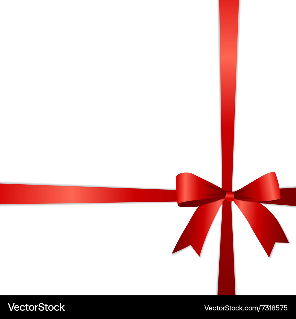 Gift Card Set with Red Ribbon and Bow Royalty Free Vector