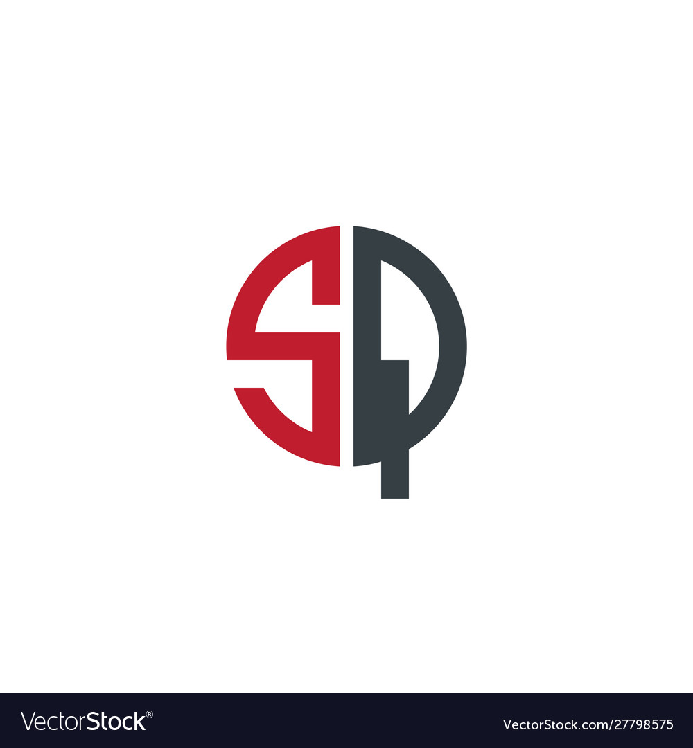 Initial letter sq creative design logo Royalty Free Vector