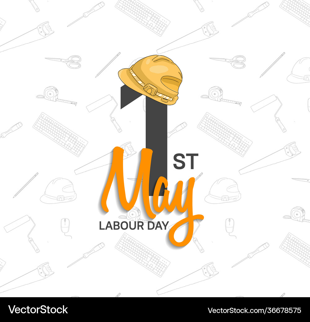 Labor day design 1st may celebration with helmet Vector Image